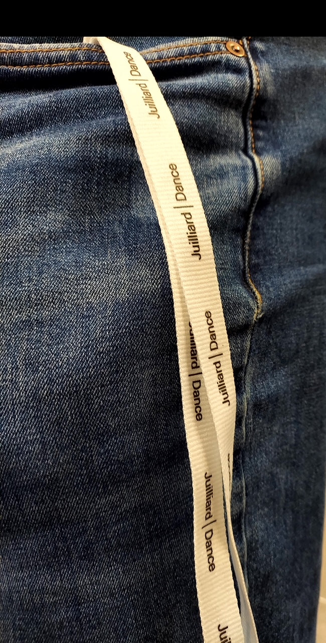 Lanyard: Juilliard Dance white with black print lanyard | Juilliard Store